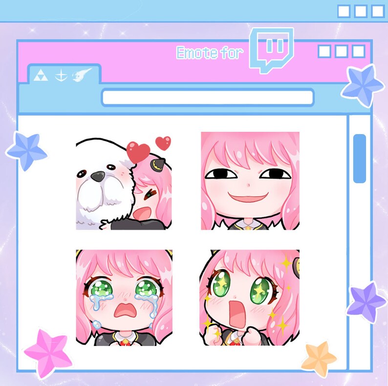 Cute Manga Girl Emote Set for Twitch and Discord - Etsy