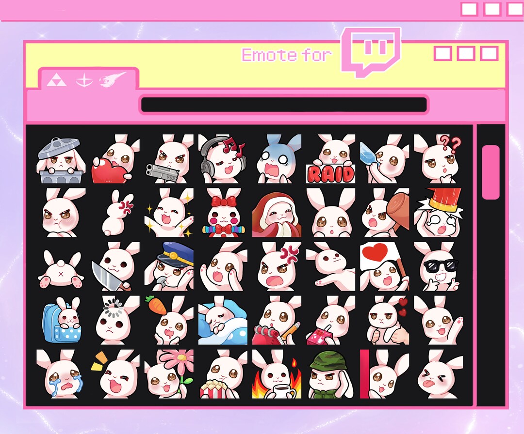 White Bunny Giant Emote Pack for Twitch or Discord - Etsy