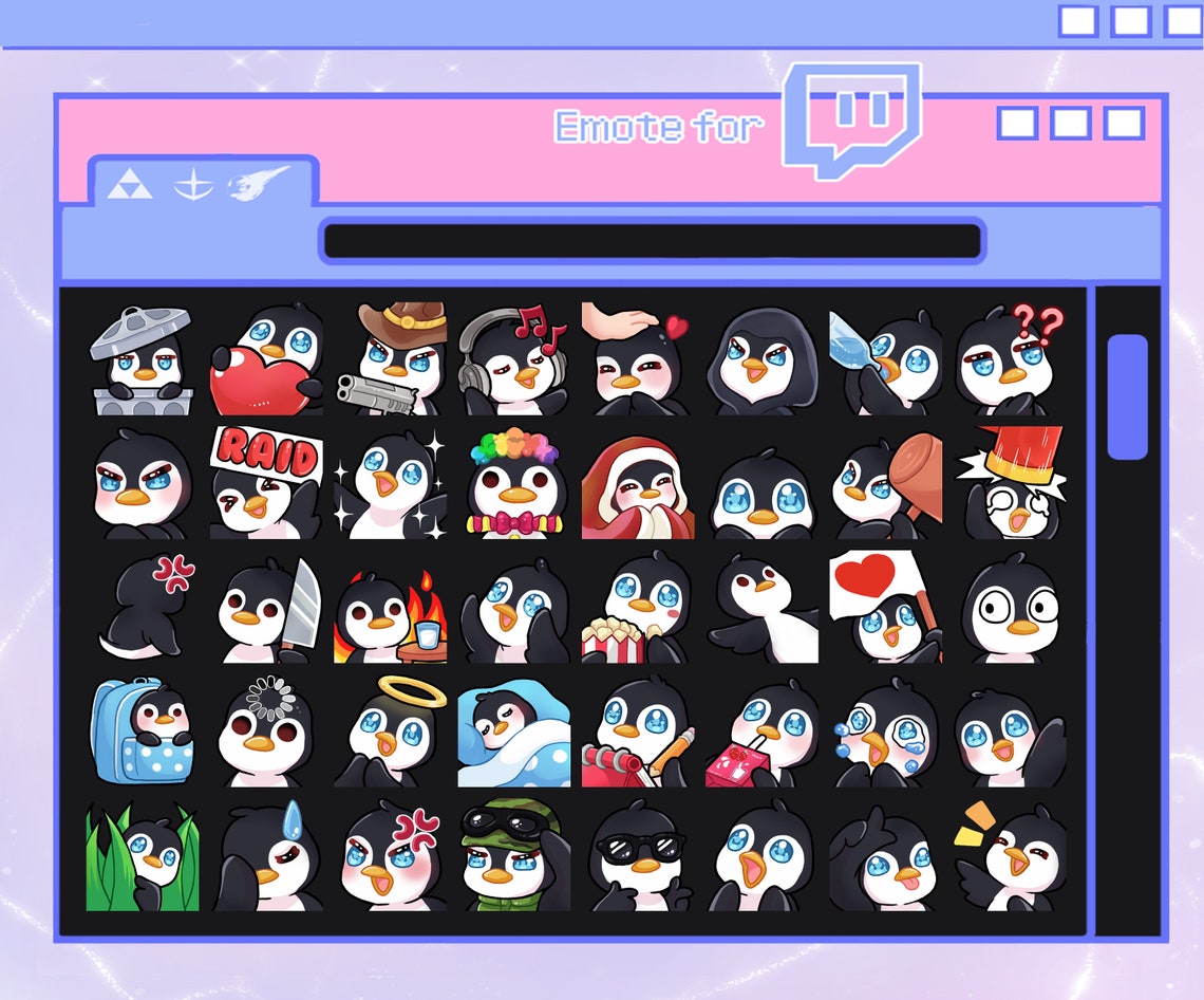Black Penguin Giant Emote Pack for Twitch or Discord - Etsy