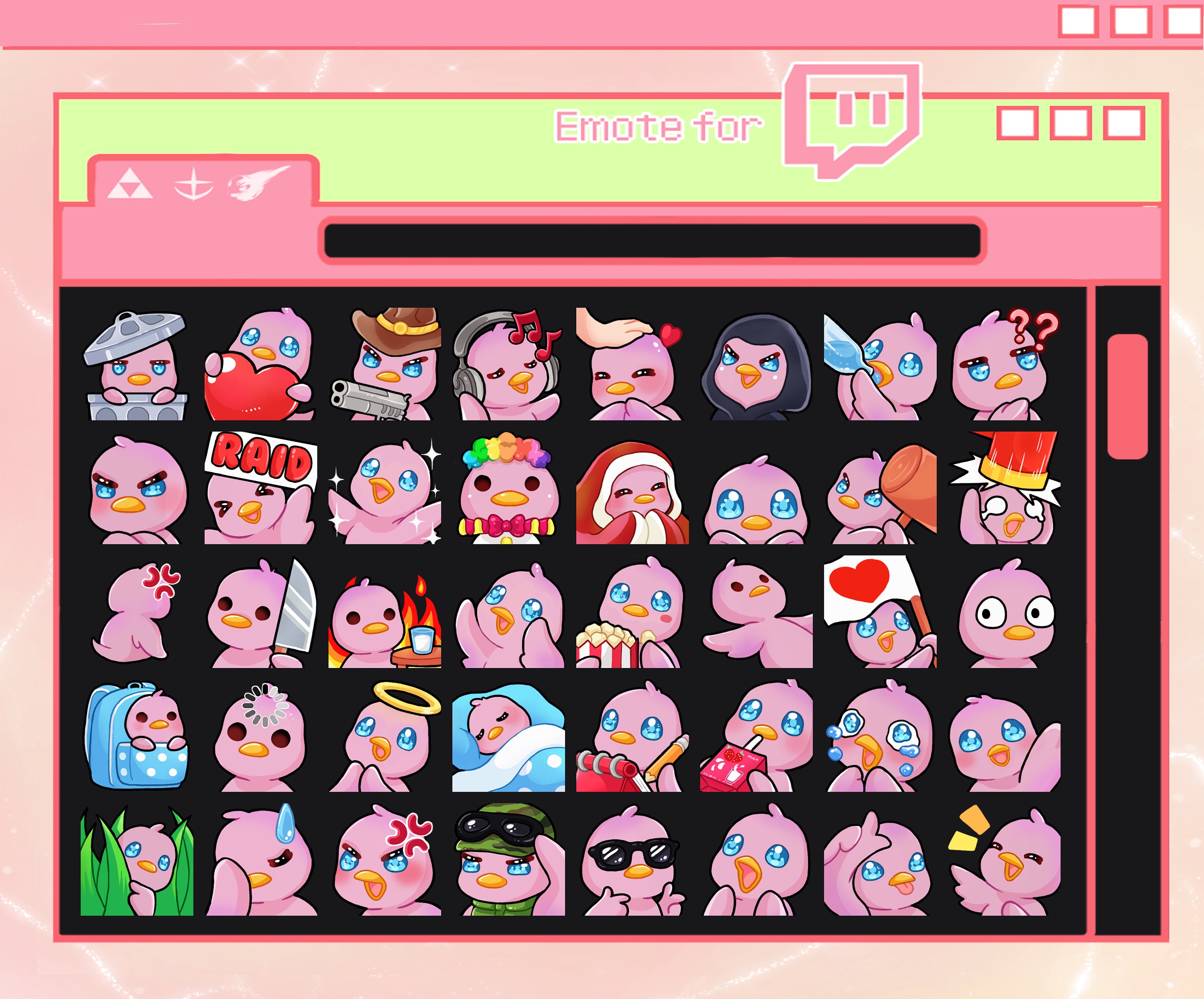 Pink Bird Giant Emote Pack for Twitch or Discord - Etsy UK