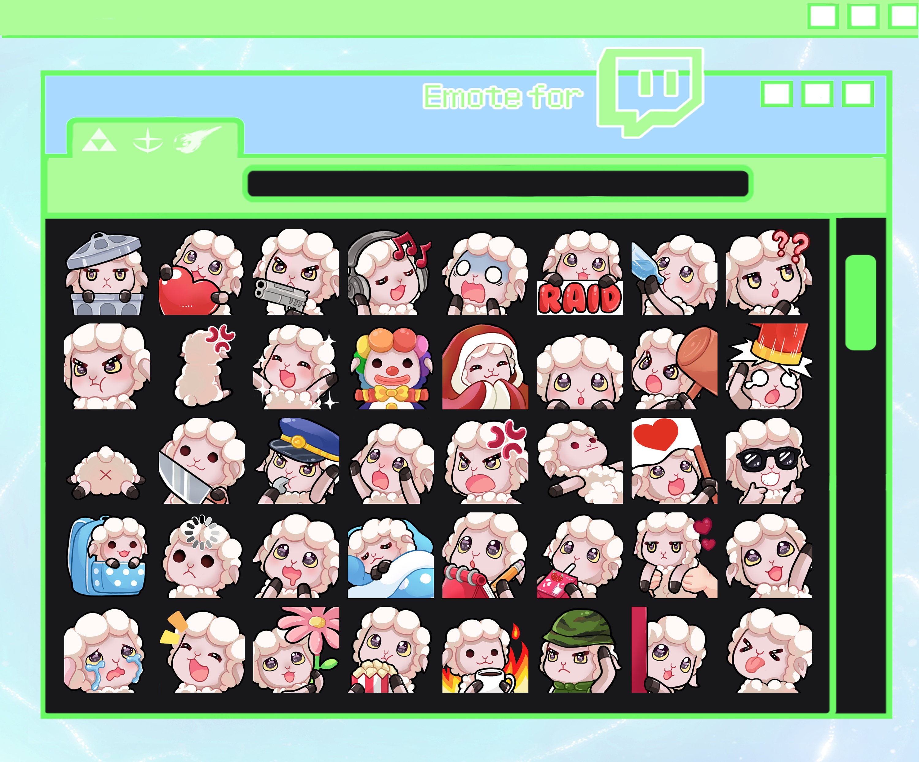 White Sheep Giant Emote Pack for Twitch or Discord - Etsy
