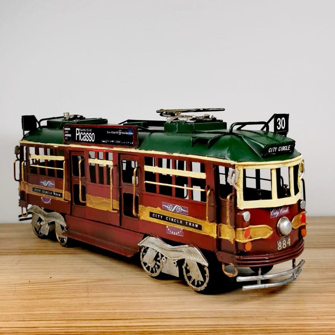 Vintage Tram Metal Train Retro Train Vintage Decoration Miniature Train ...