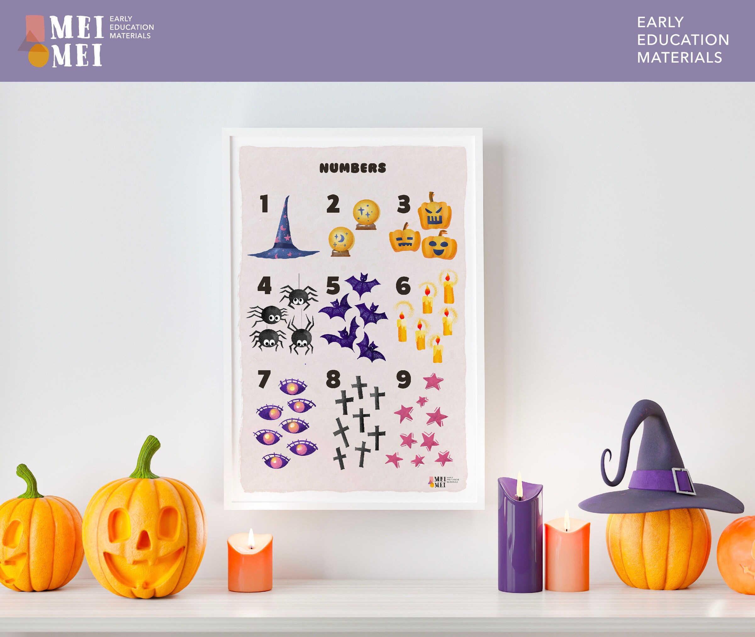 Witch Numbers Cute Halloween Printable, Halloween Prints, Kids ...