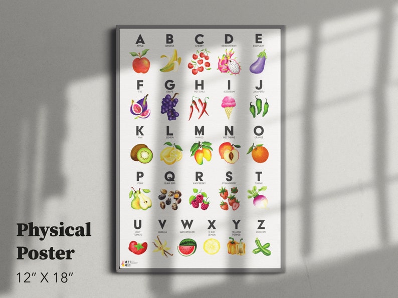 Food Alphabet ABC Poster for Toddler Daycare Preschools and - Etsy