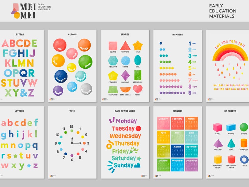 24 Montessori Classroom Educational Posters Printable - Etsy
