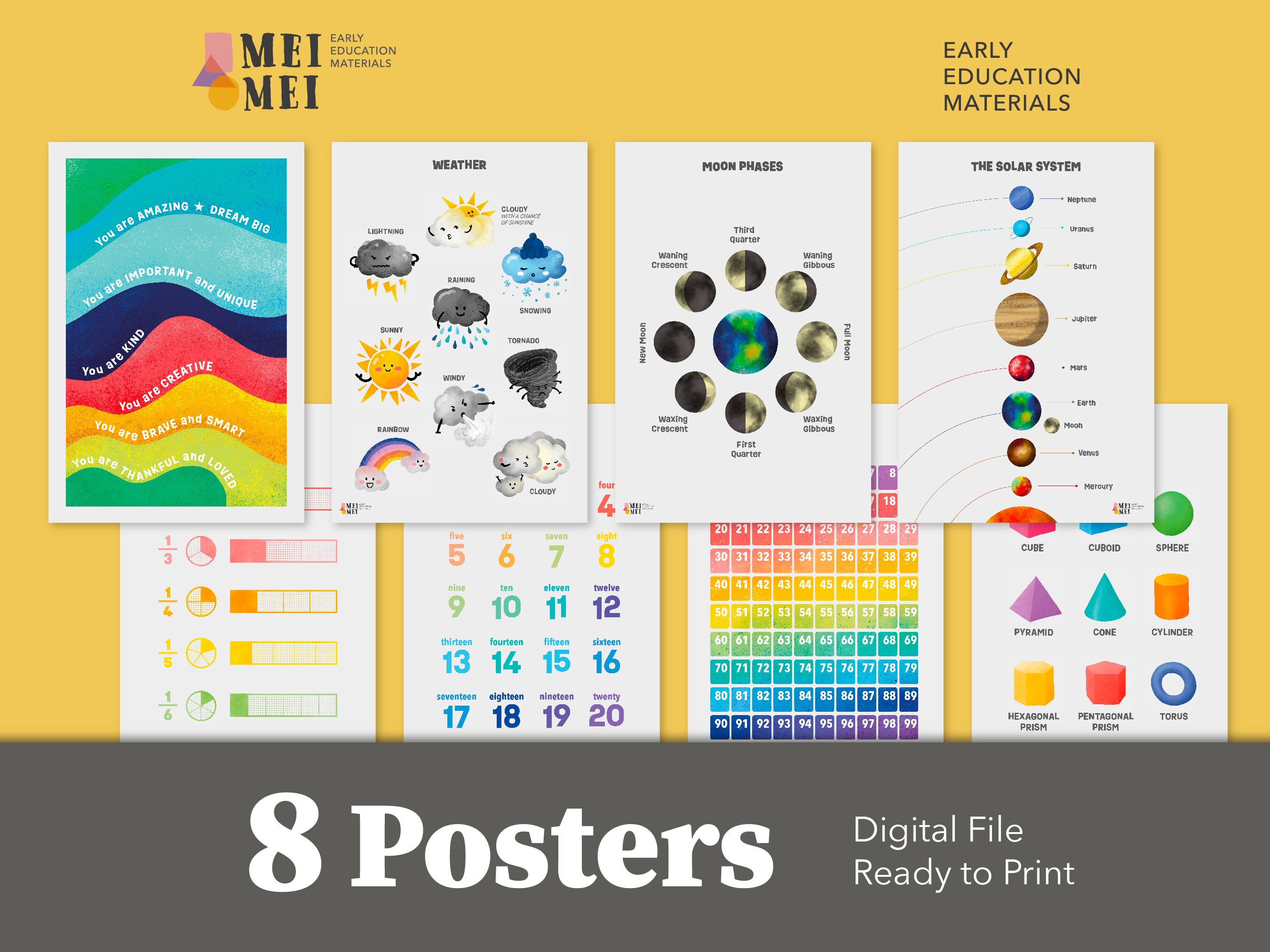8 Montessori Posters Bundle C Educational Posters - Etsy