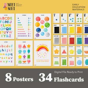 Montessori Posters and Flashcards Bundle A | Educational Posters ...