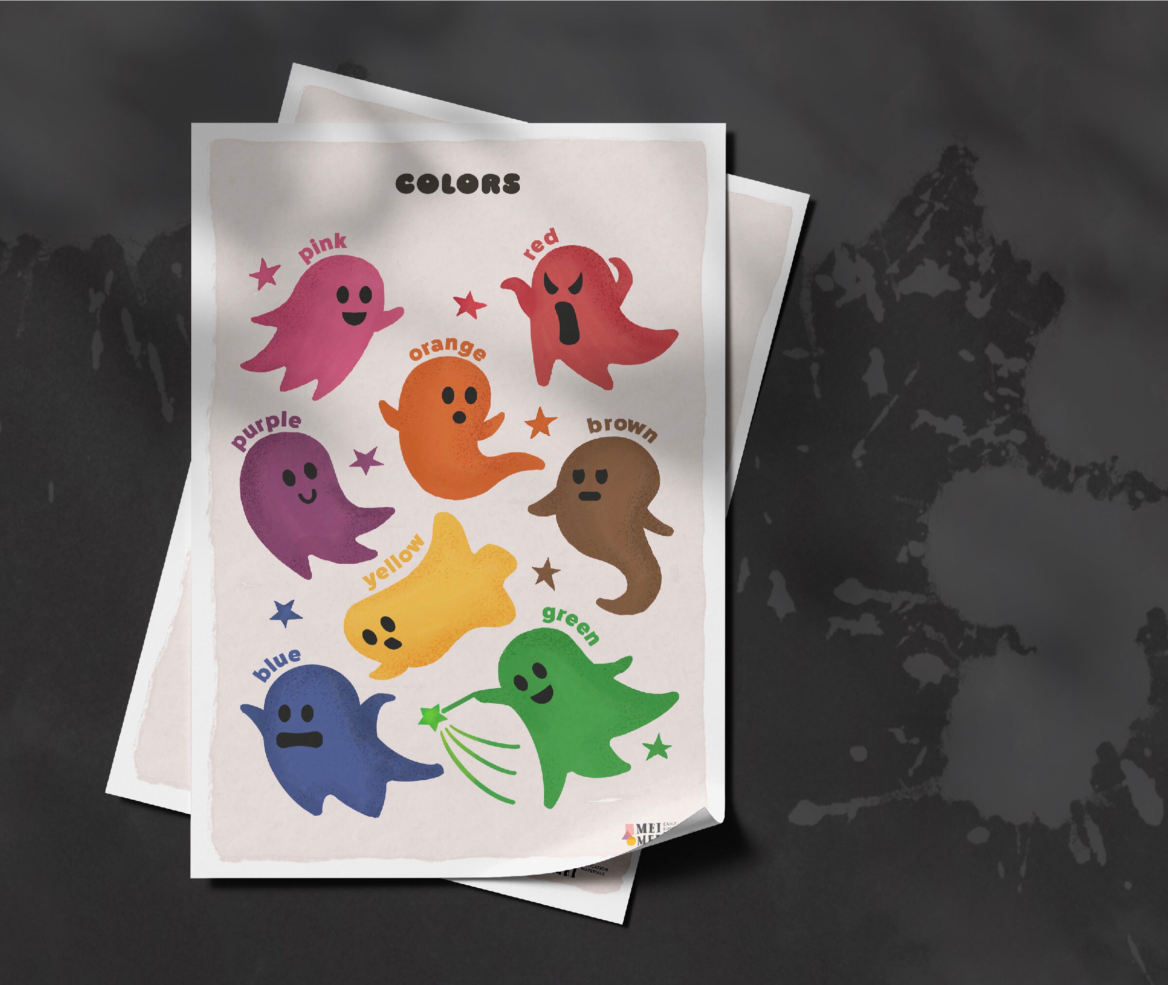 Color Ghosts Cute Halloween Printable Halloween Prints - Etsy
