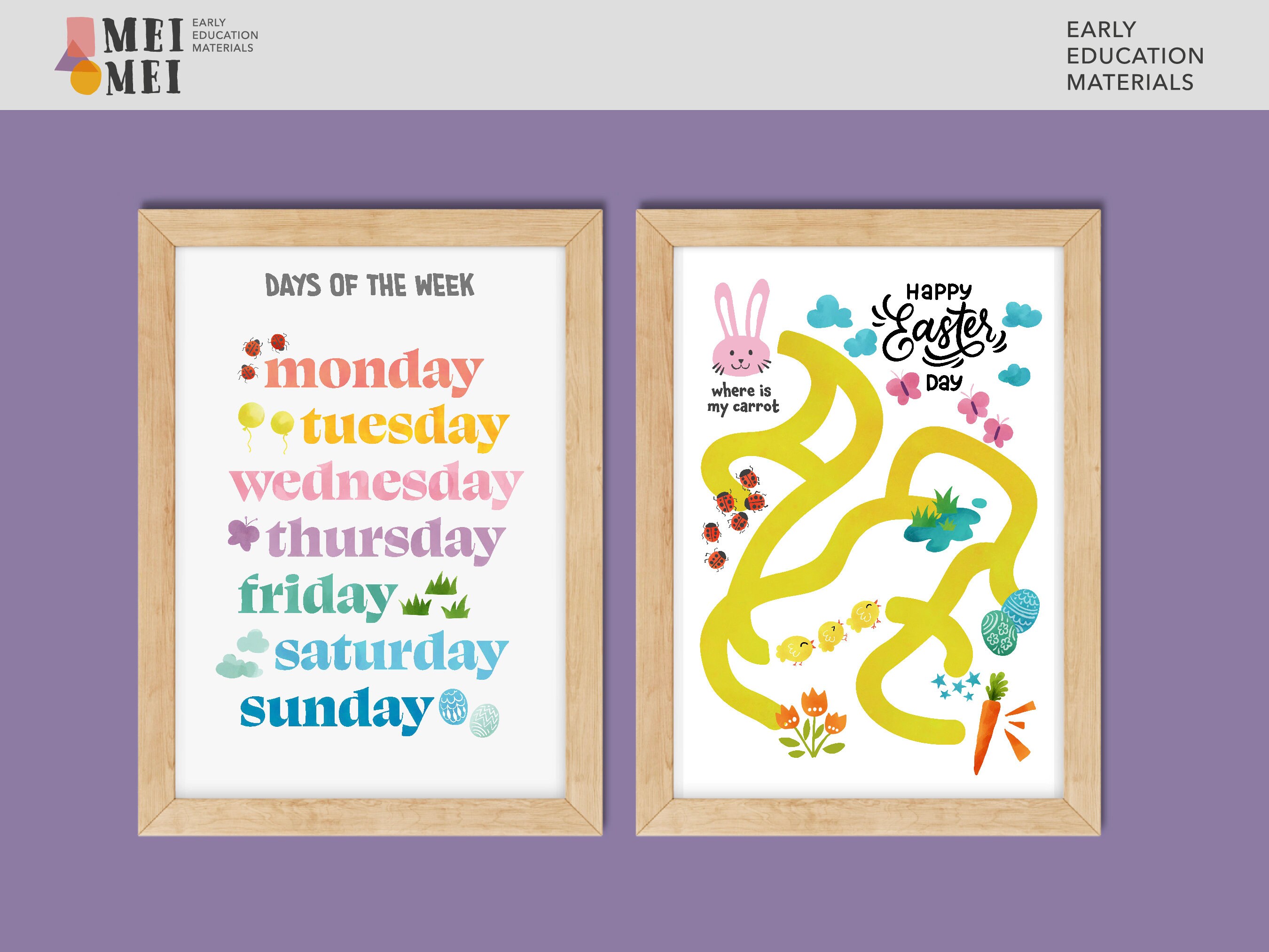Easter Posters Preschool Easter Posters Kids Room Bunny Wall Art ...