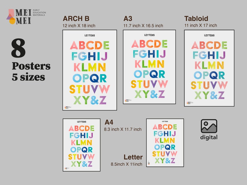 Montessori Posters and Flashcards Bundle A | Educational Posters ...