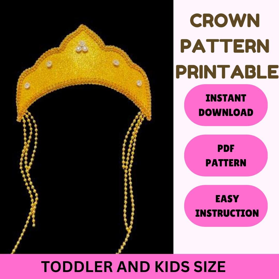 Foam Crown Pattern PDF, Eva Foam Crown Craft, Party Hat Template for ...