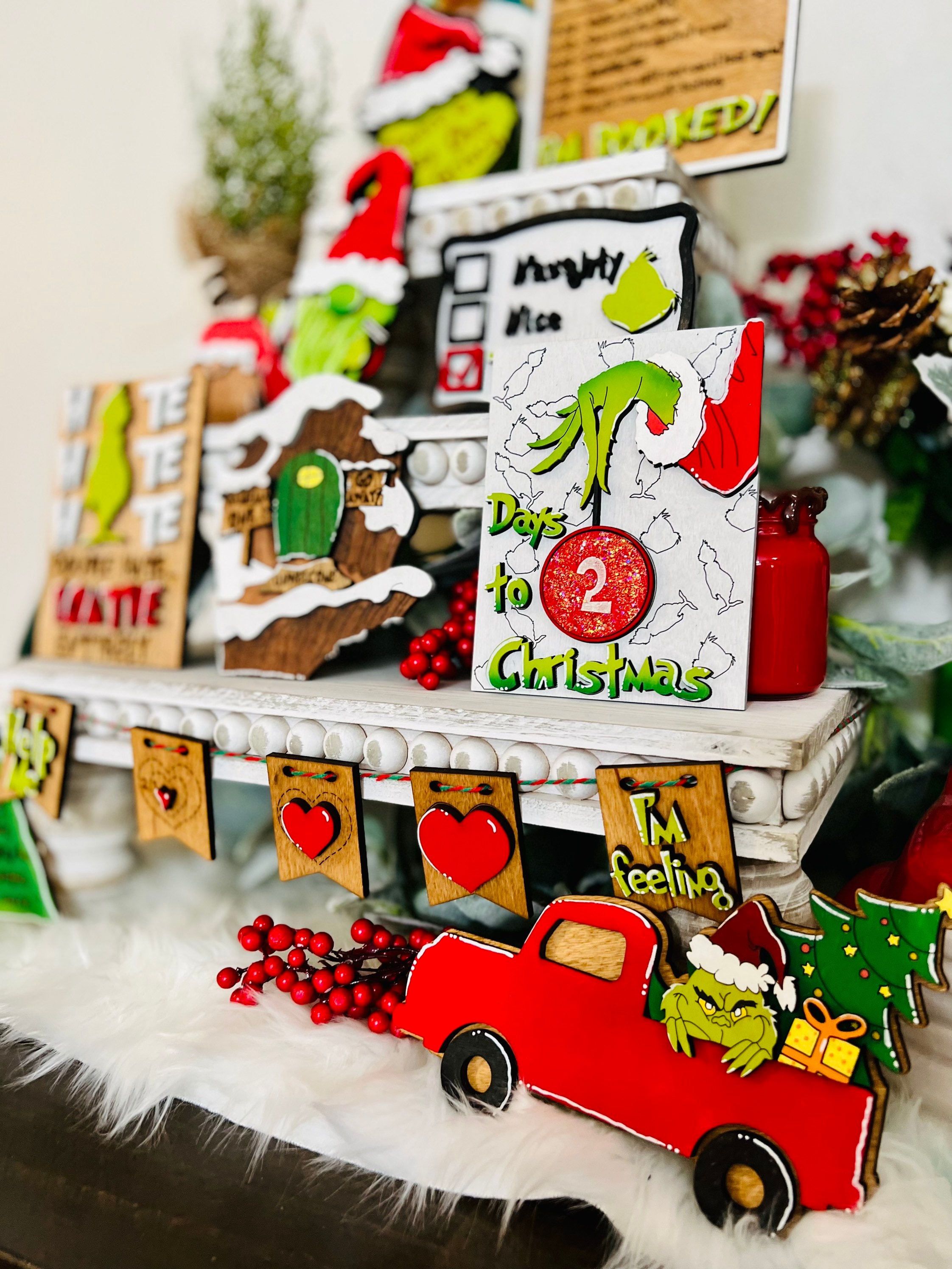 GRINCH Tiered Tray Svgchristmas Svglaser Readyglowforge - Etsy