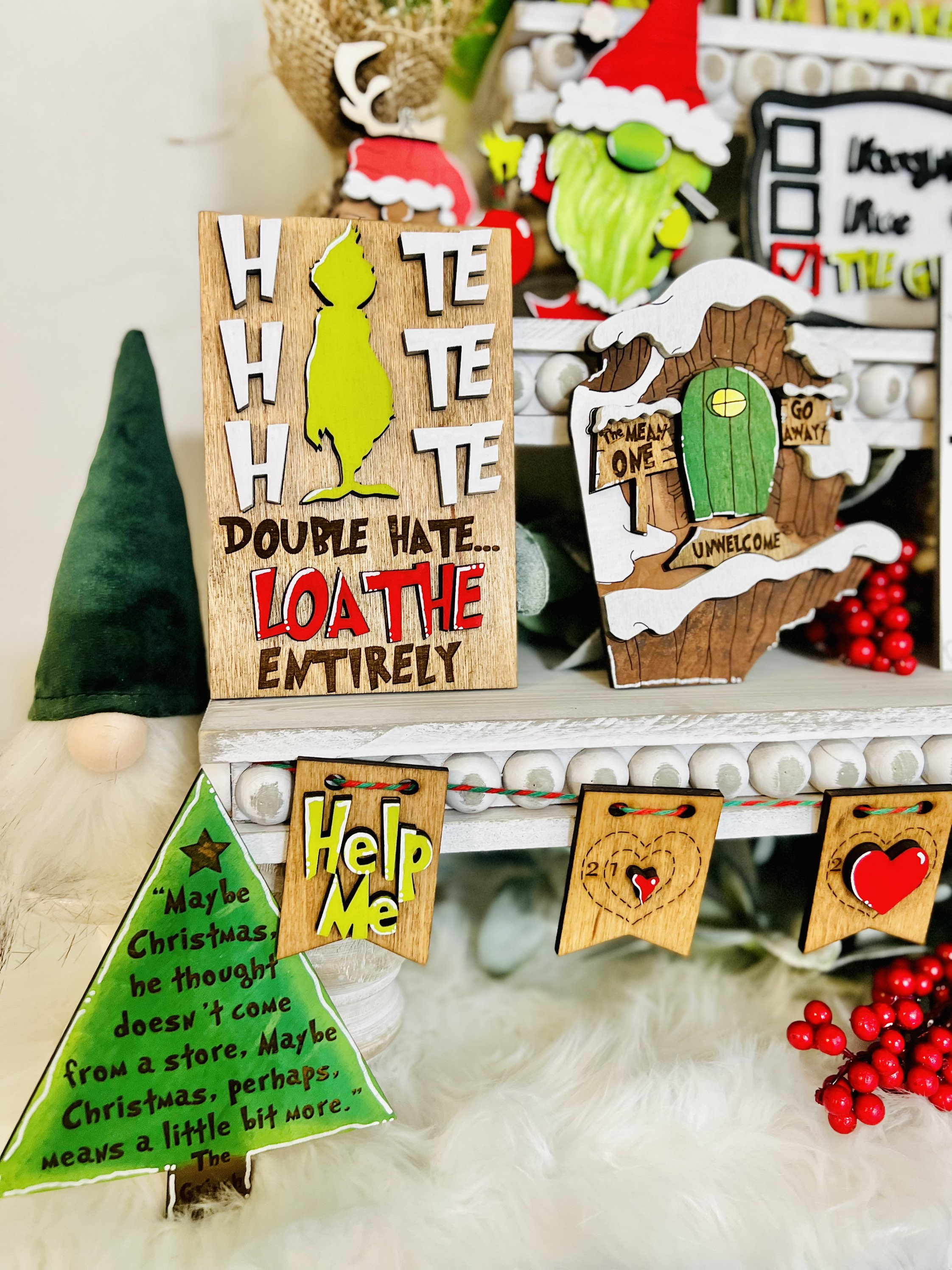 GRINCH Tiered Tray Svgchristmas Svglaser Readyglowforge - Etsy