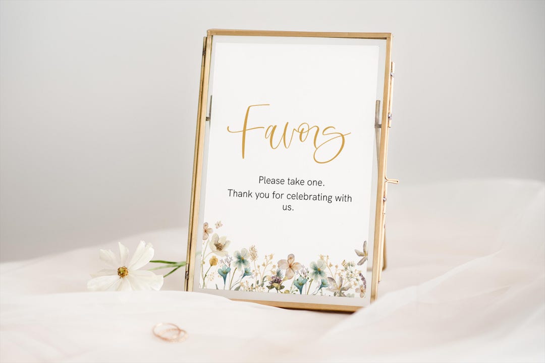 Wildflower Baby Shower Favors Sign ,baby Shower Favors Sign, Baby ...