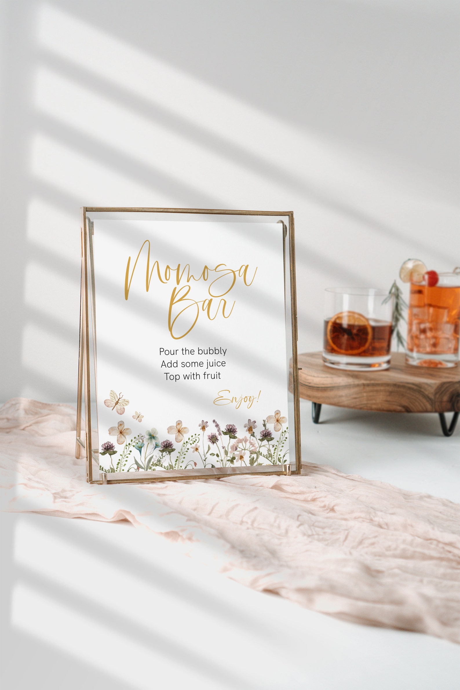 Wildflower Baby Shower Mimosa Bar Sign Juice Tags ,baby Shower Mimosa ...