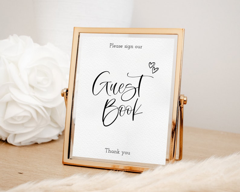 Modern Calligraphy Baby Shower Guest Book Sign ,baby Shower Guest Book ...