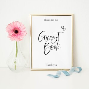 Modern Calligraphy Baby Shower Guest Book Sign ,baby Shower Guest Book ...