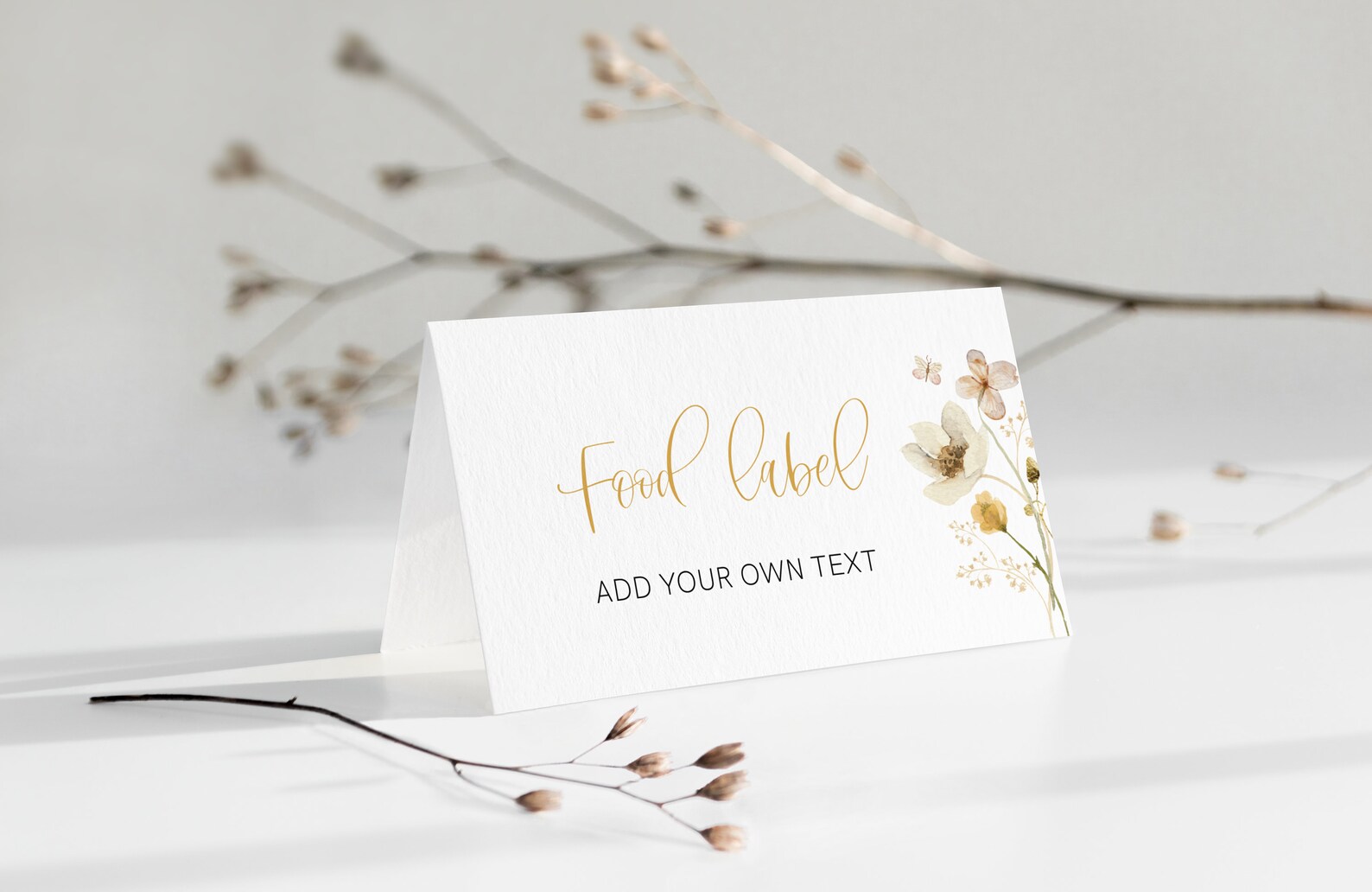 Wildflower Buffet Card 3.5 X 2, Wildflower Buffet Card, Baby Shower ...