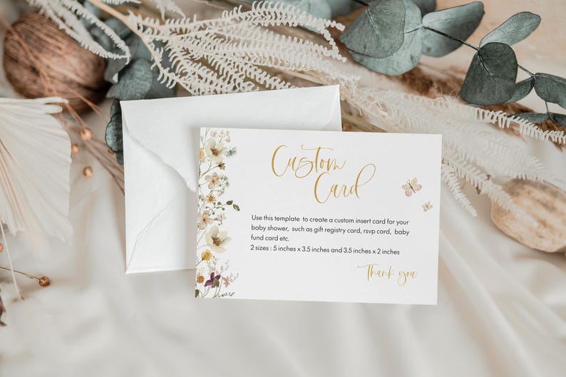 Wildflower Baby Shower Custom Cards , Baby Shower Sign , Baby Shower ...