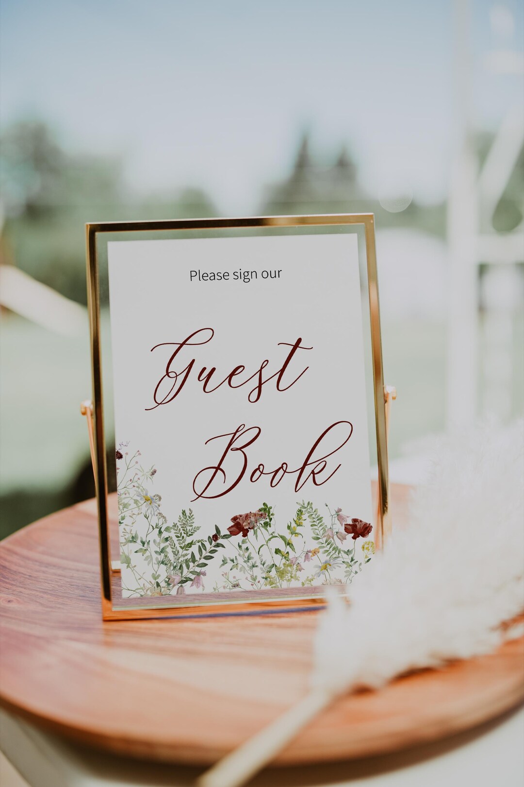 Wildflower Baby Shower Guest Book Sign ,baby Shower Guest Book Sign ...