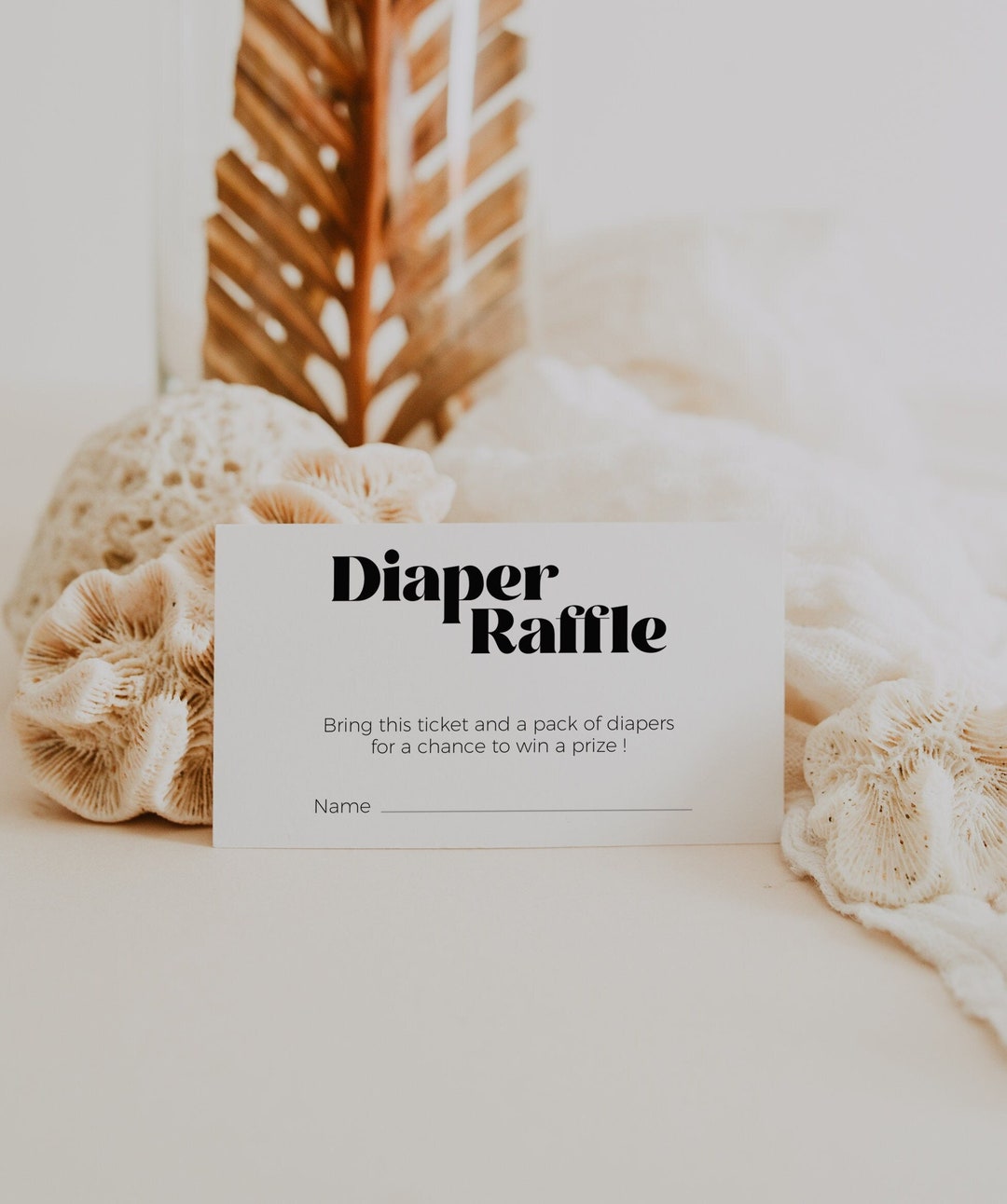 Retro Minimalist 3.5x2 Inches Diaper Raffle Card ,baby Shower Diaper ...