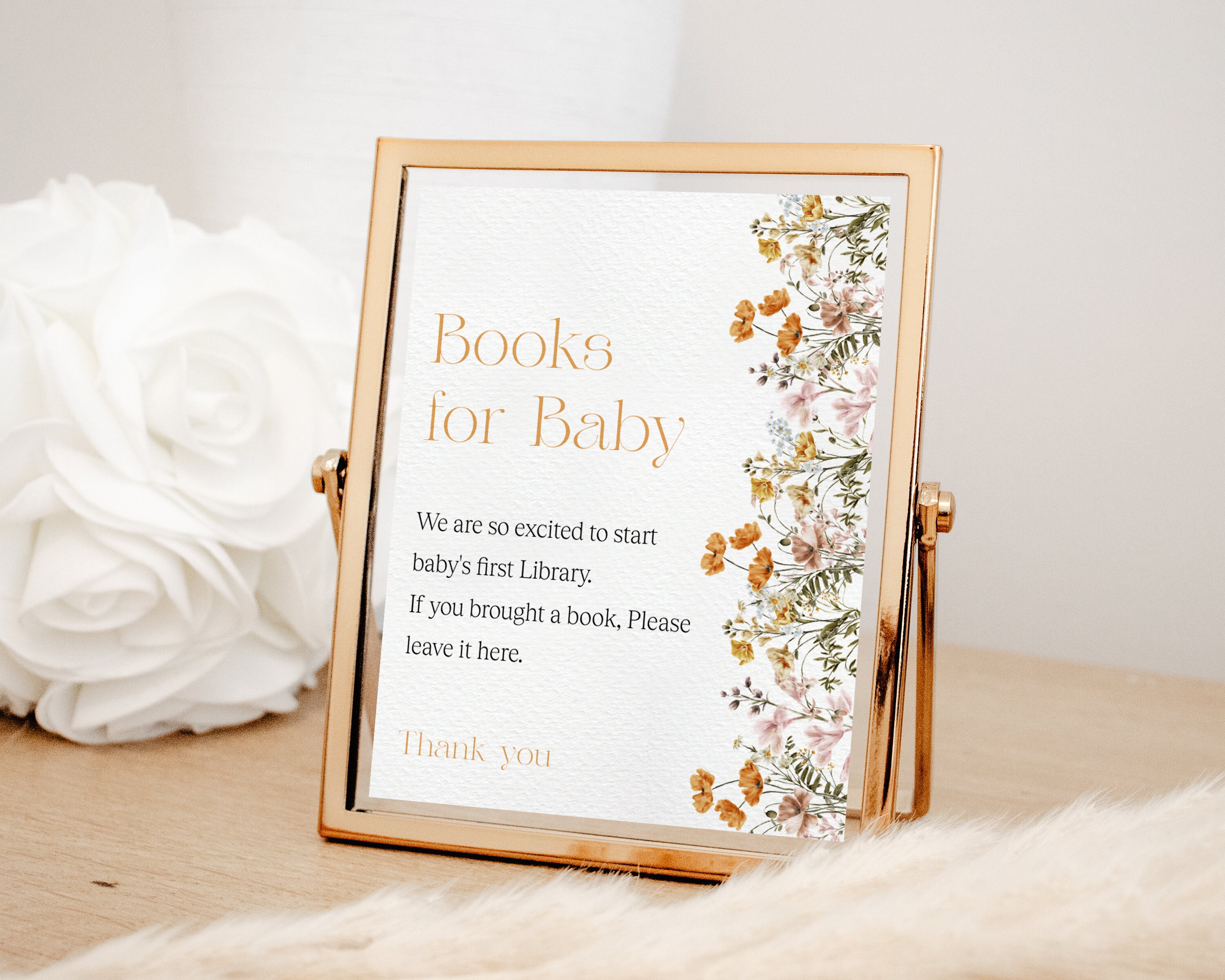 Wildflower Baby Shower Books for Baby Sign ,baby Shower Books for Baby ...