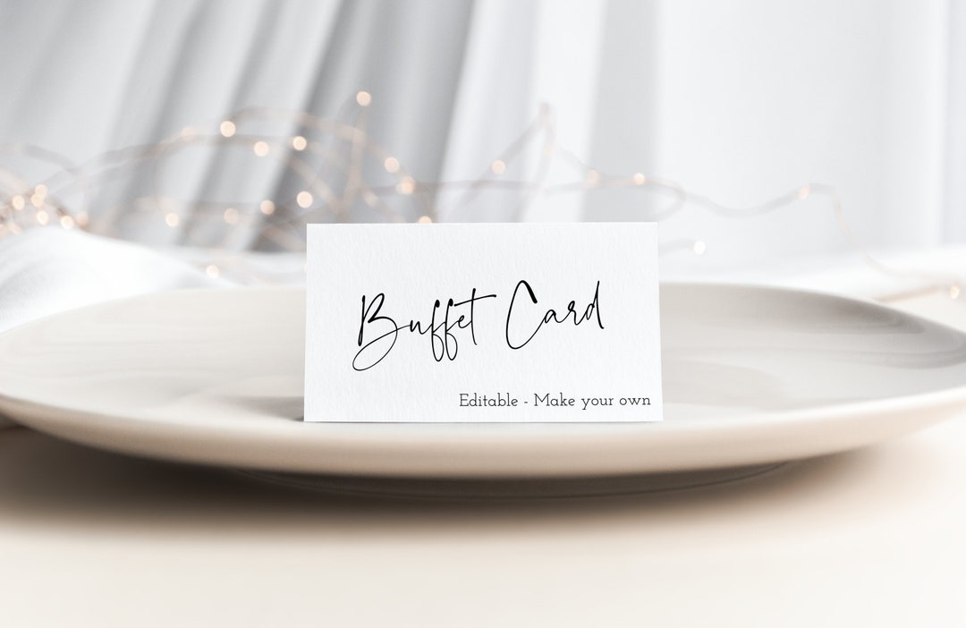 Modern Minimalist Buffet Card 3.5 X 2, Modern Minimalist Buffet Card ...