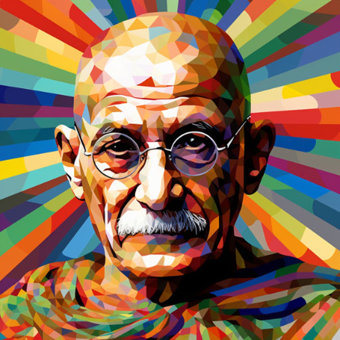 Mahatma Gandhi Abstract Digital Print Art | 5000 X 5000 Px PNG ...