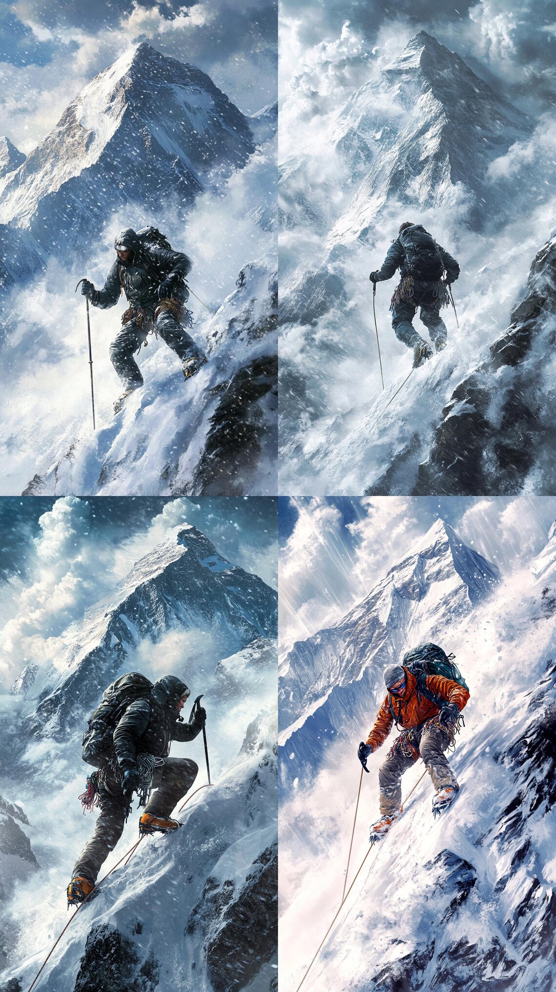 Realistic Climber Scaling Mount Everest Poster – 2856x5095 Px, 300 DPI ...