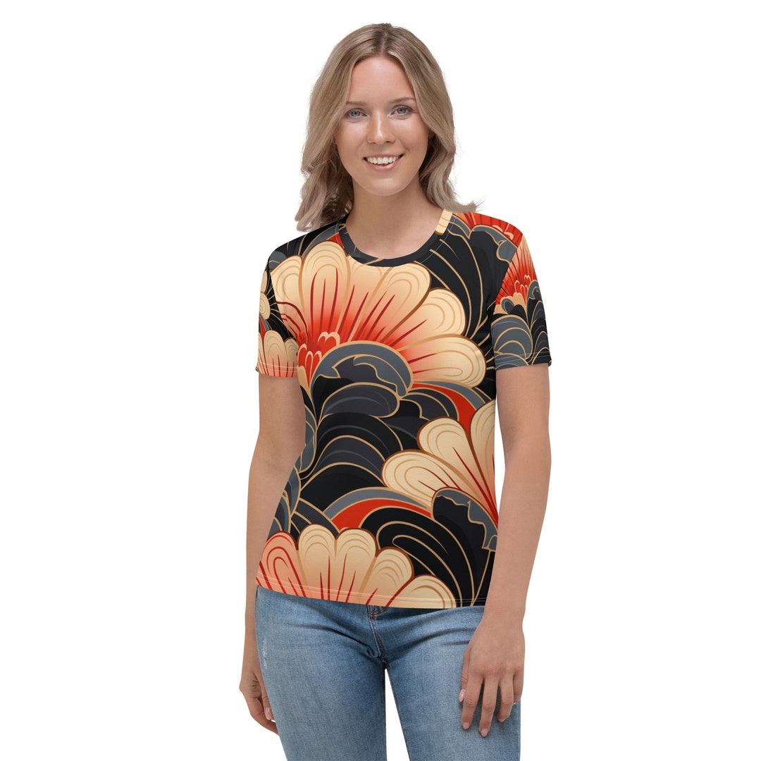 Japanese Inspired Uroko Fish Scales Theme Women's T-shirt - Etsy
