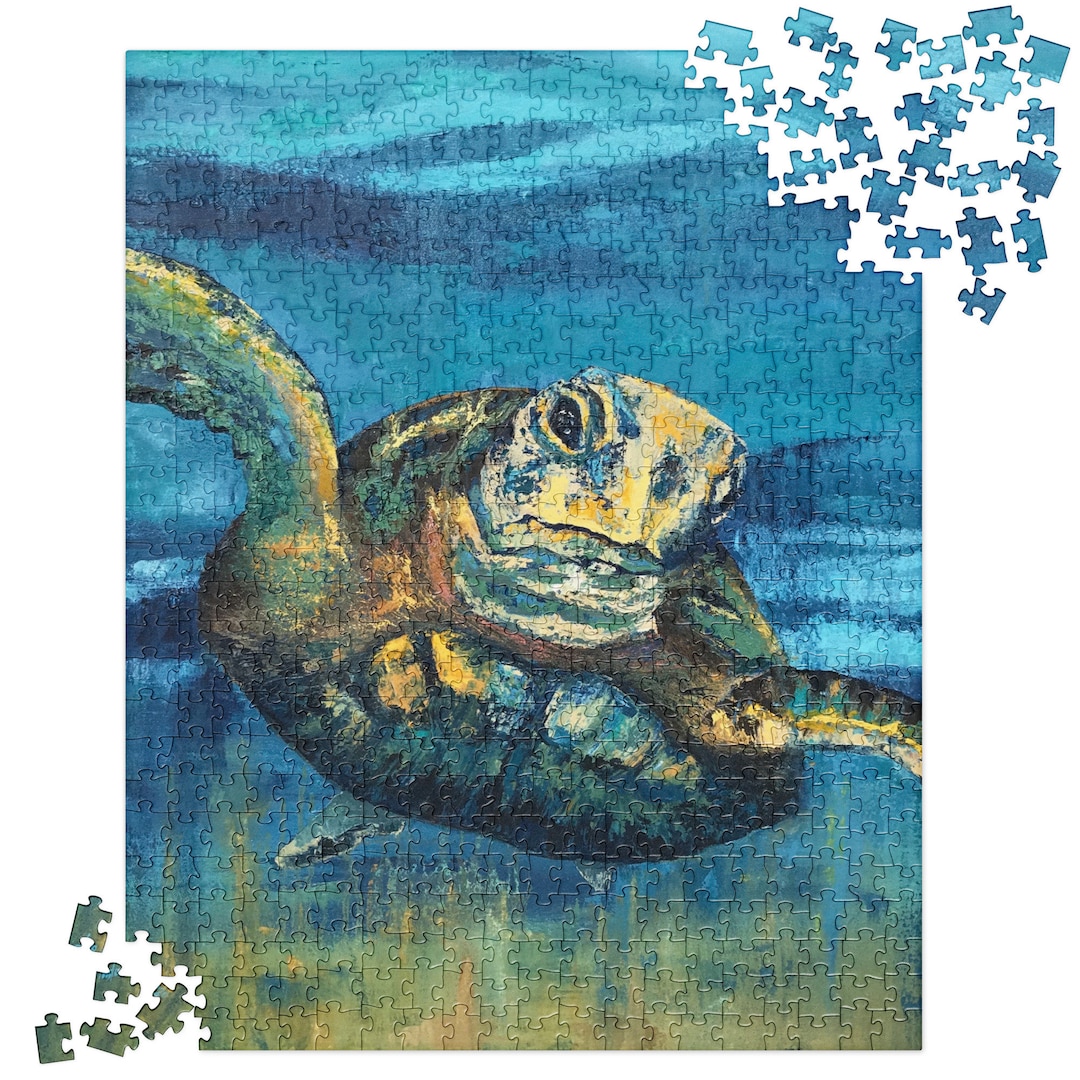 Sea Turtle Jigsaw Puzzle With Original Art by Althia Prinsloo - Etsy