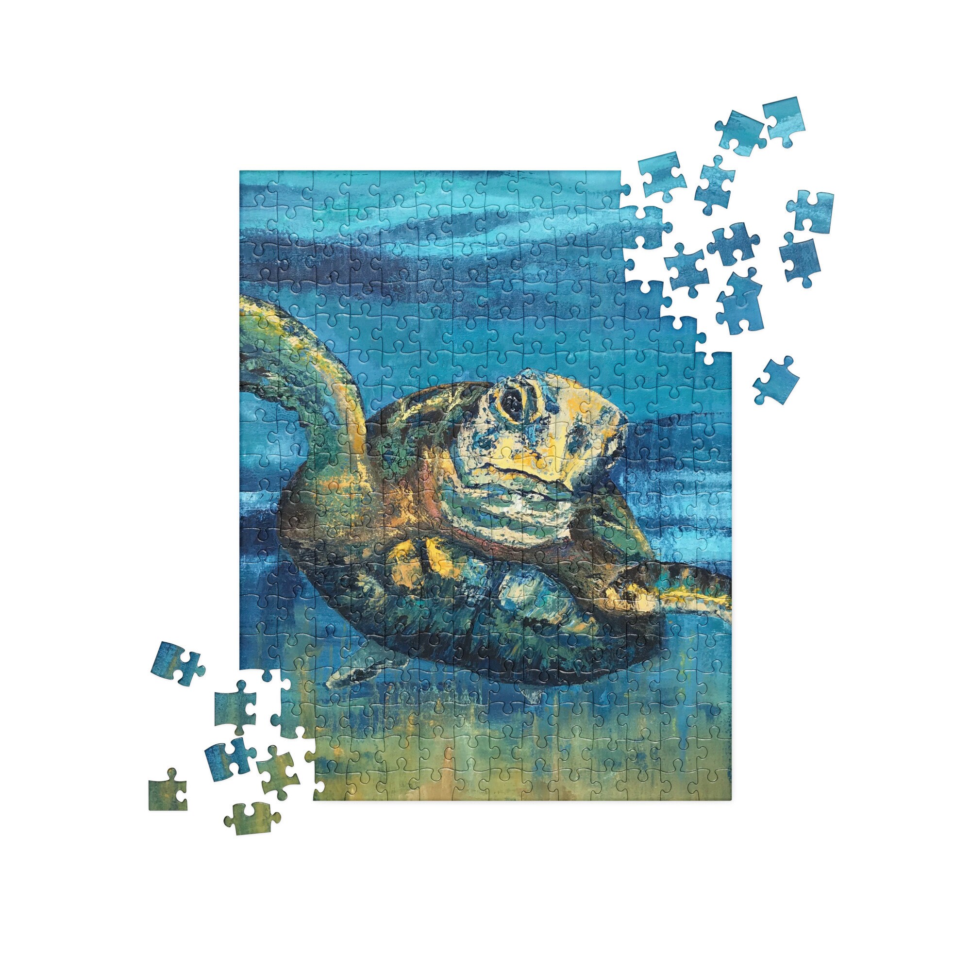 Sea Turtle Jigsaw Puzzle With Original Art by Althia Prinsloo - Etsy
