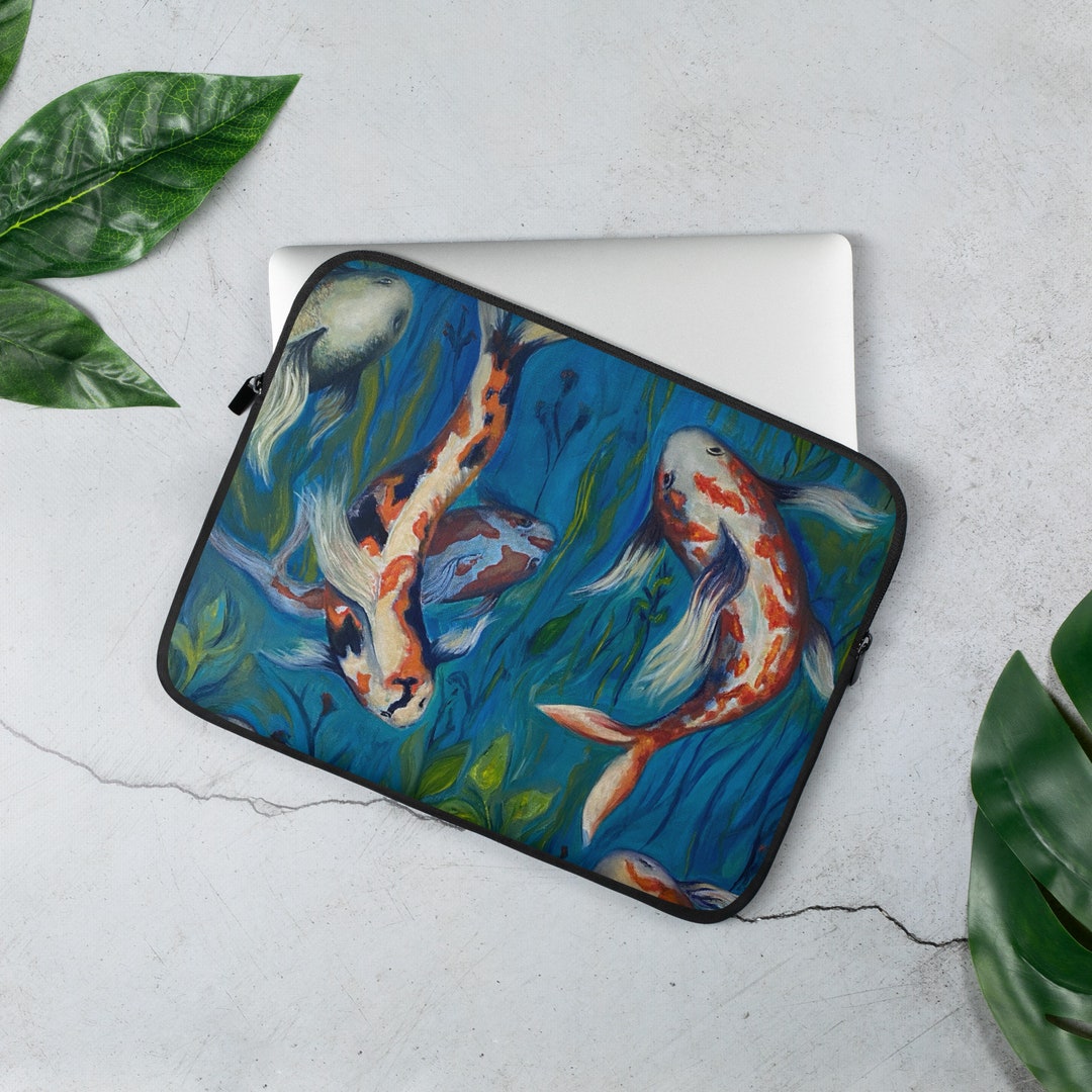 KOI FISH LAPTOP Sleeve, Sea Animal Laptop Sleeve, Ocean Theme Gift ...