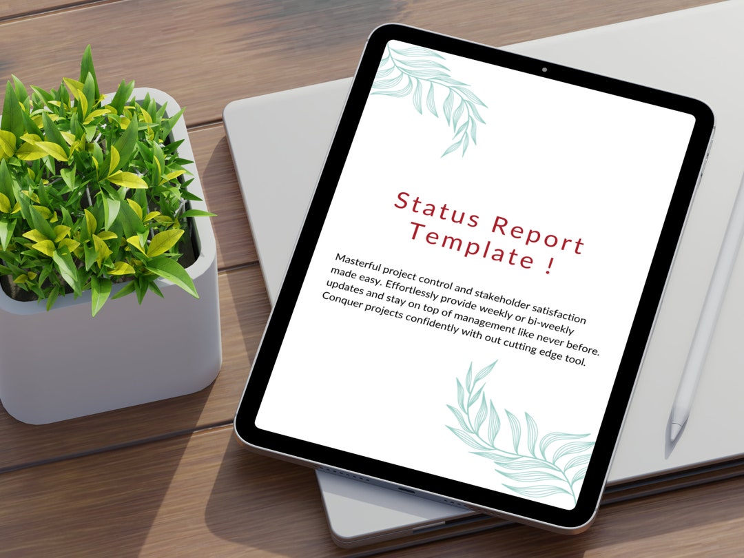 Status Report Template | Editable Project Manager Report | Digital ...