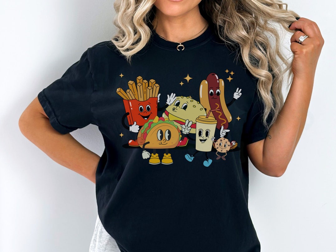 Retro Quirky Cartoon Food Character Comfort Colors T-shirt Unisex ...