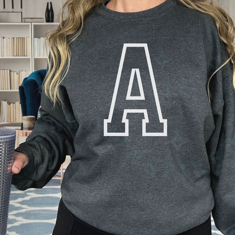 Custom Letter Sweatshirt Unisex Gift Personalized Individual Style ...