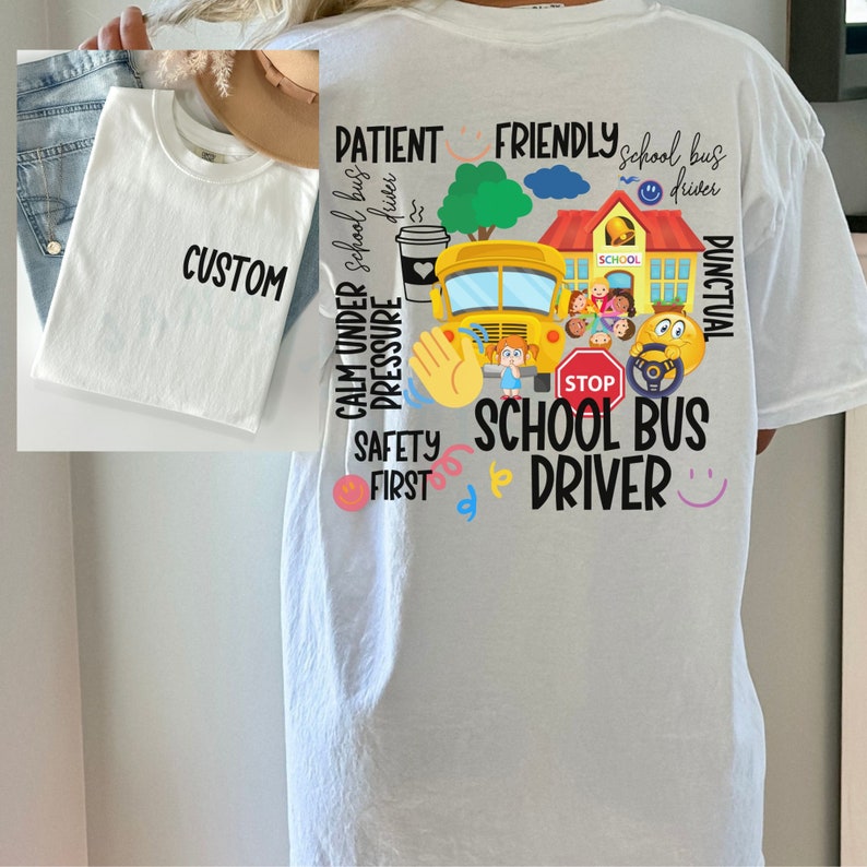 Custom School Bus Driver Comfort Colors T-shirt on the Road With Pride ...