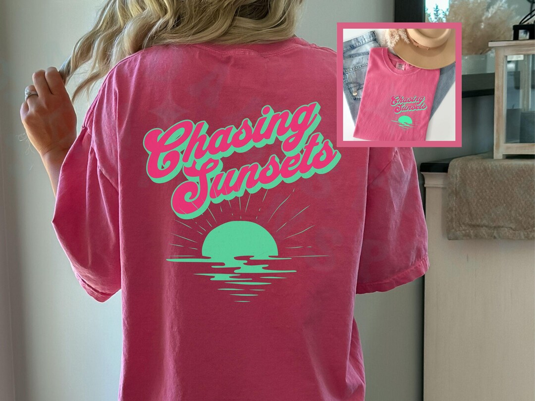 Retro Chasing Sunsets T-shirt Gift Comfort Colors Beach Lover Top ...