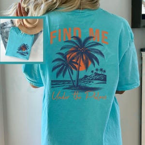 Beach Summer Tropical T-shirt Comfort Colors Back Design Beachwear ...