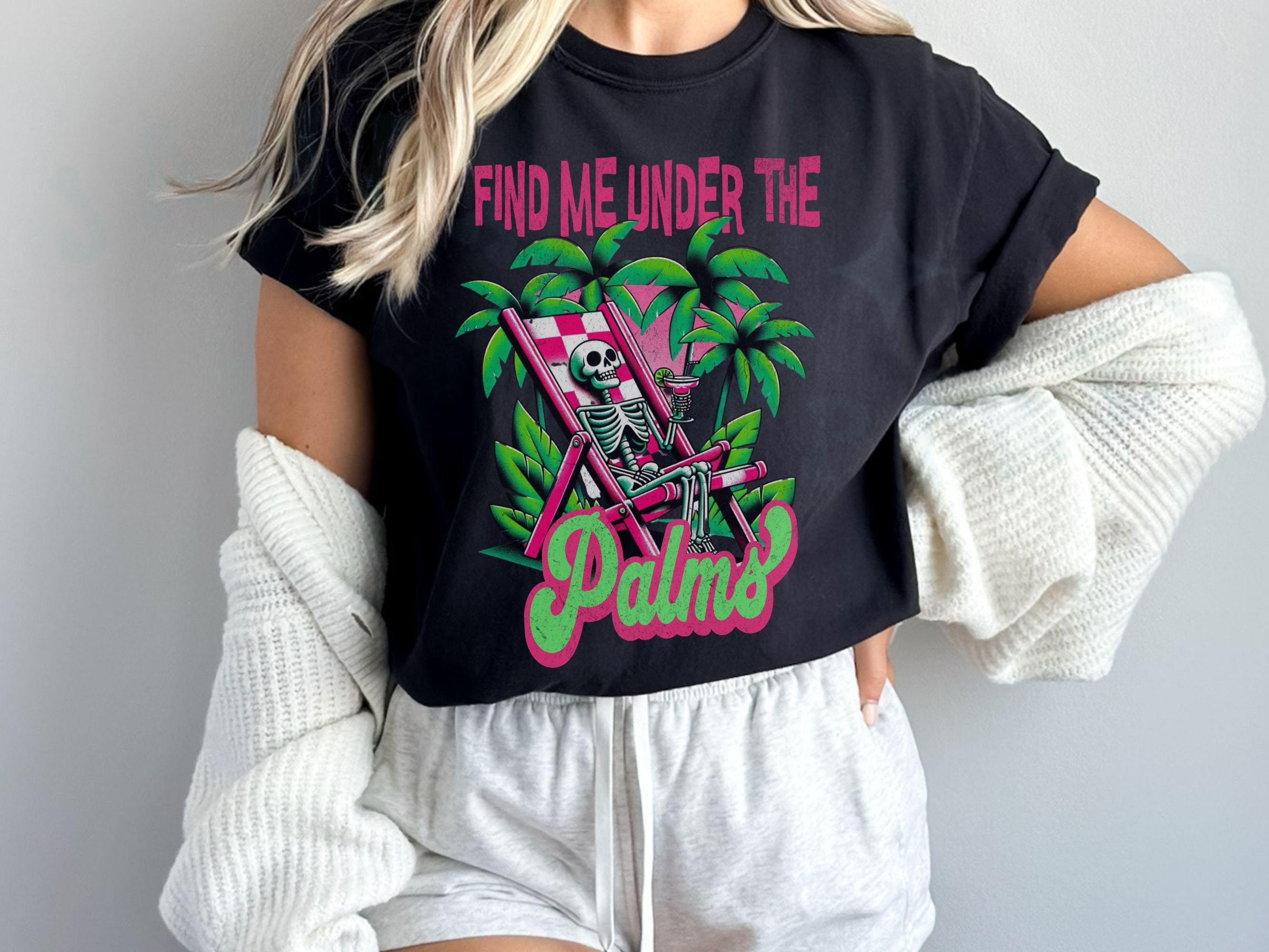 Skeleton Beach Summer Retro T-shirt Comfort Colors Find Me Under the ...