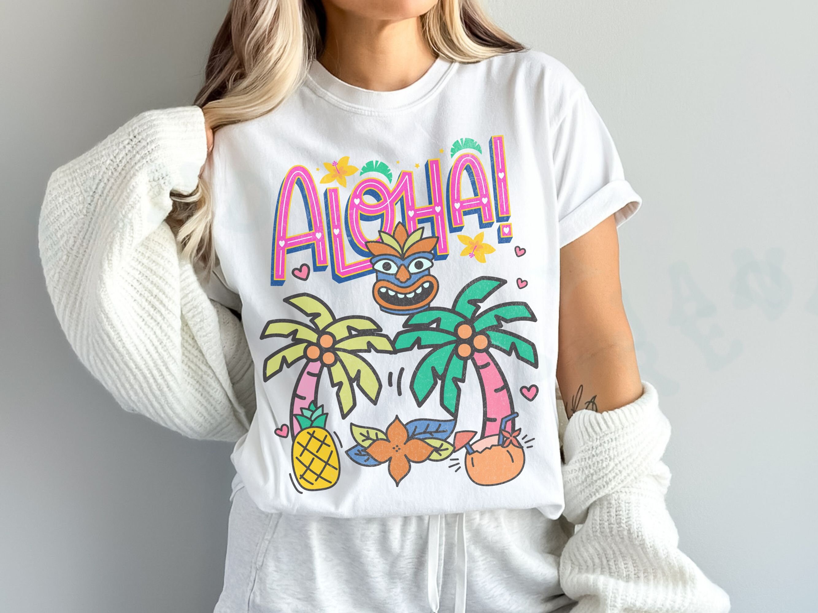 Aloha Tropical Travel Luau Tshirt Beachwear Party Top Summer Vacation ...