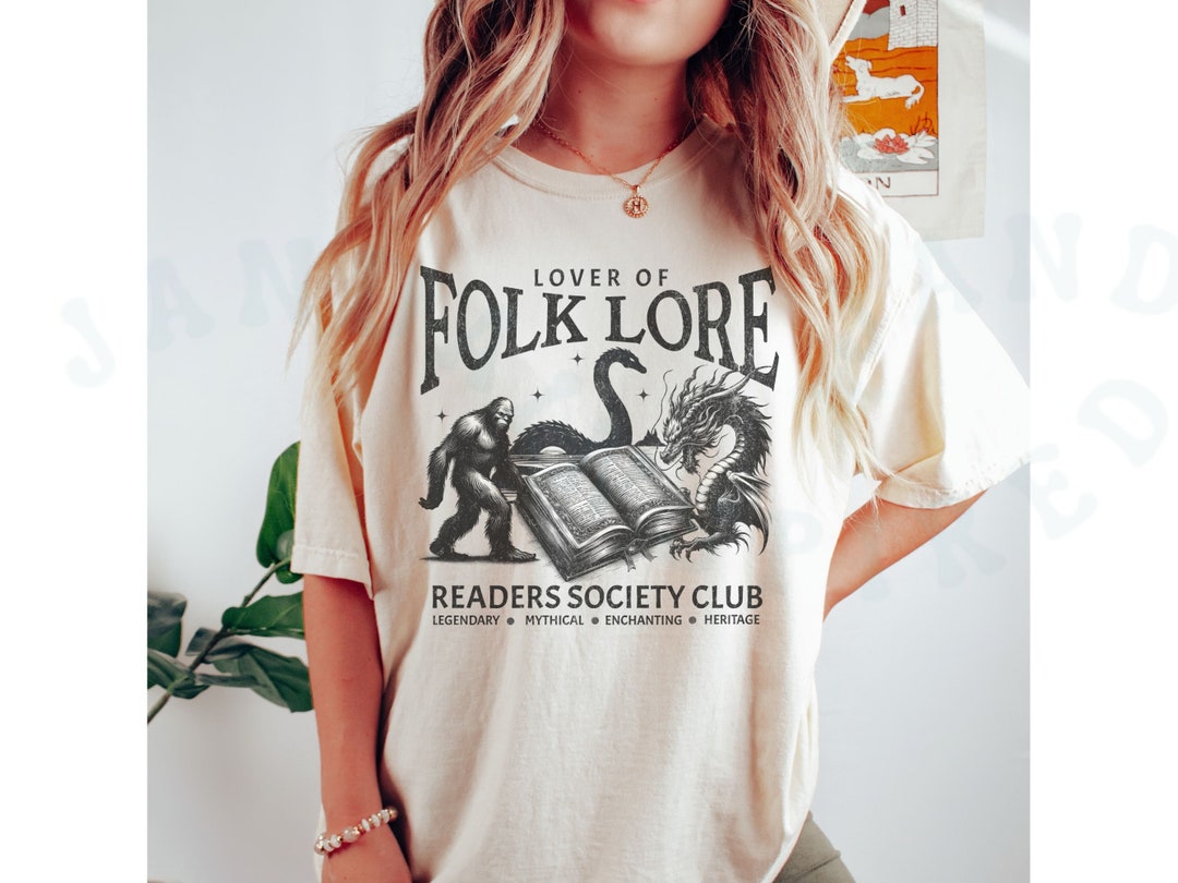 Folk Lore Readers Club Tshirt Comfort Colors Vintage Mythical Top ...