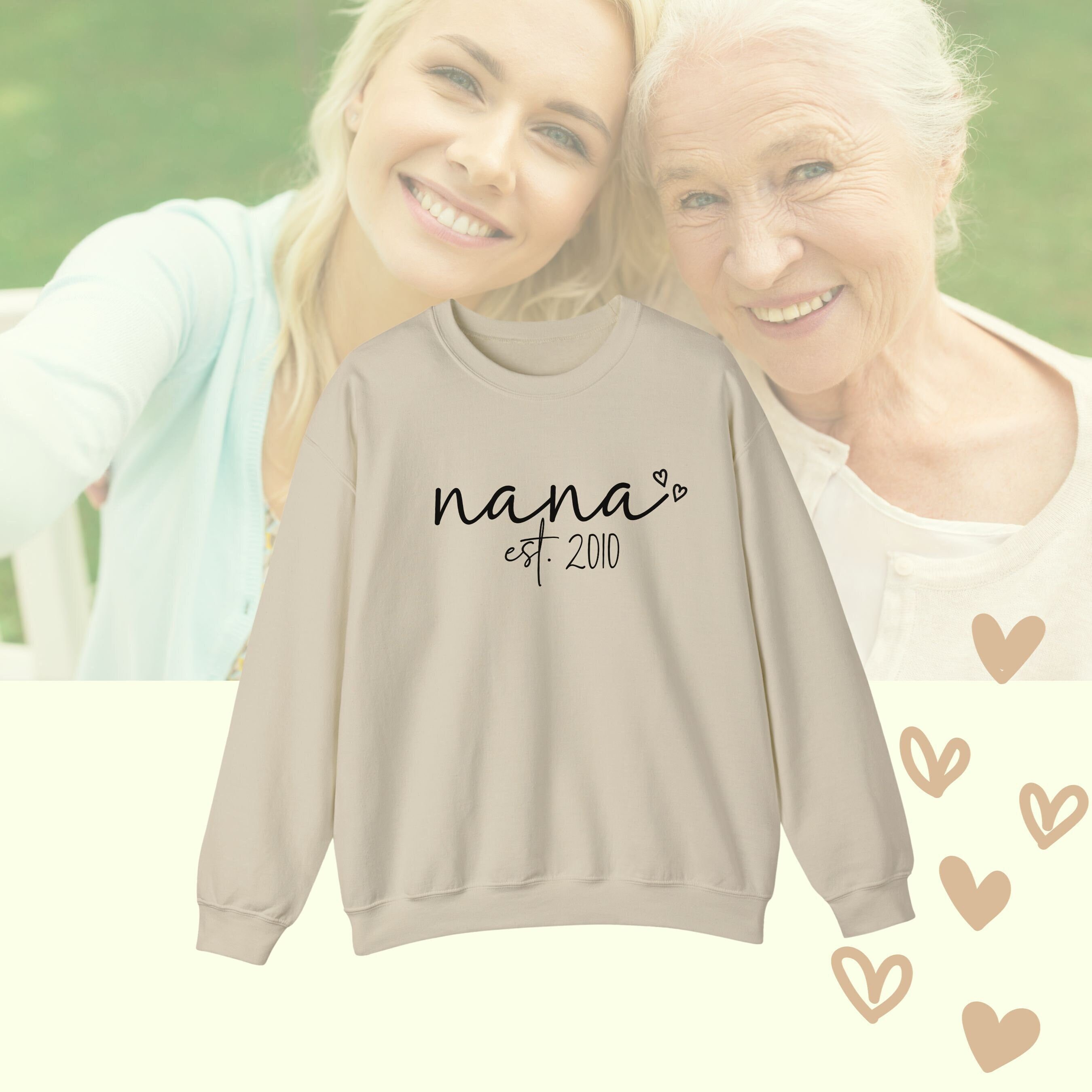 Custom Cursive Nana Sweatshirt Personalized Date Heartwarming - Etsy UK