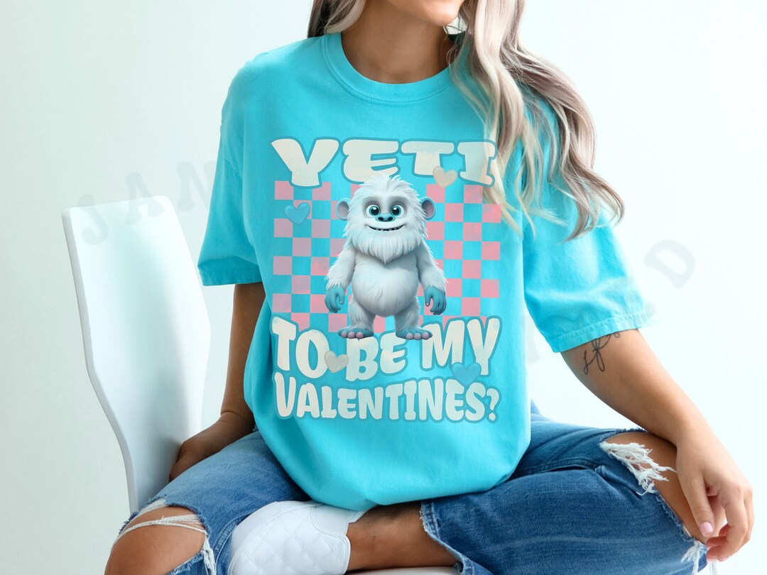 Yeti Character Love Note Valentine's Day Comfort Colors T-shirt Retro ...