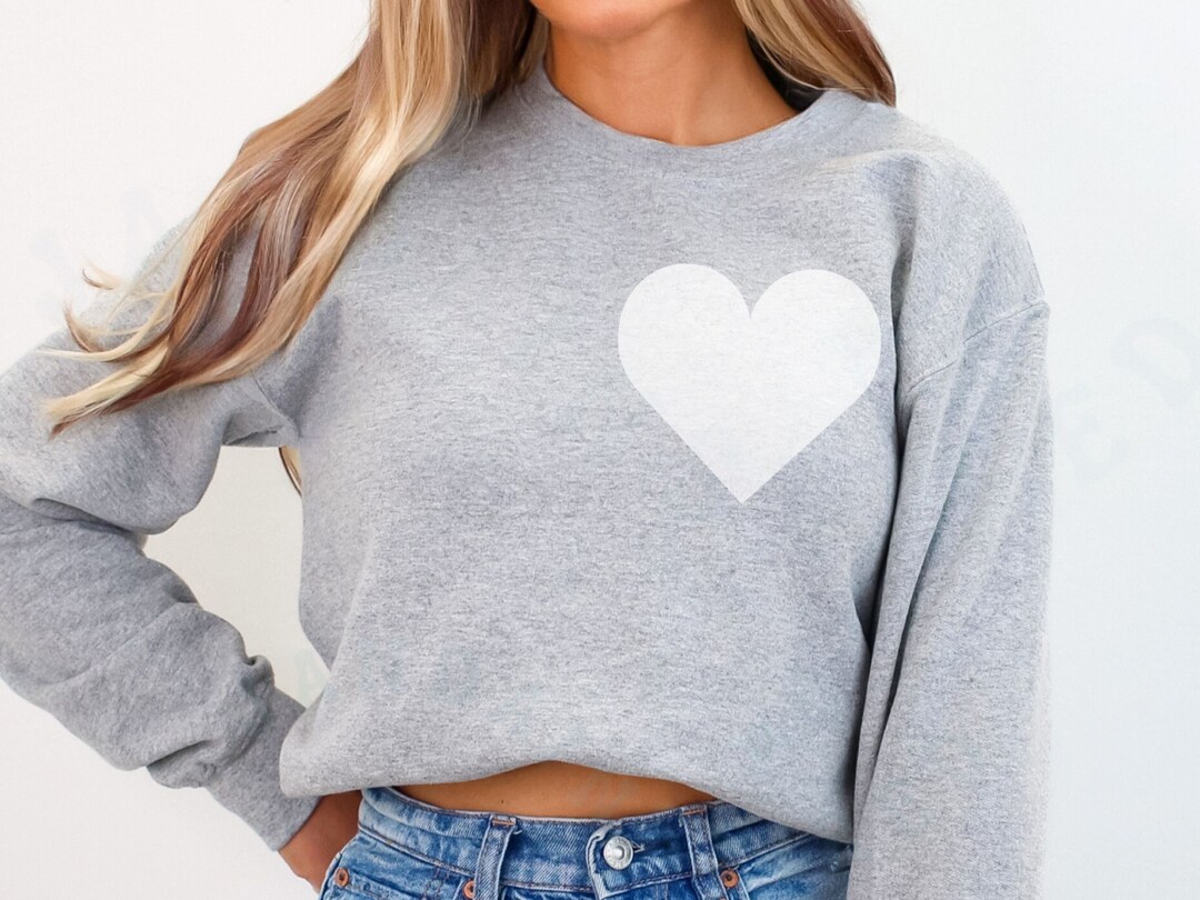 Heart Love Minimalist Valentine Sweater Valentine's Day Simple Heart ...
