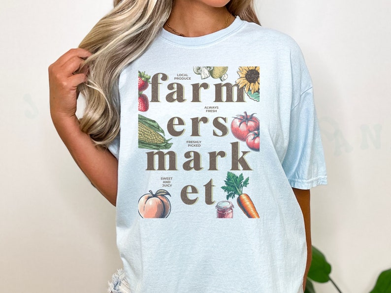 Farmers Market T-shirt Farm Fresh Local Produce Shirt Country Vintage ...