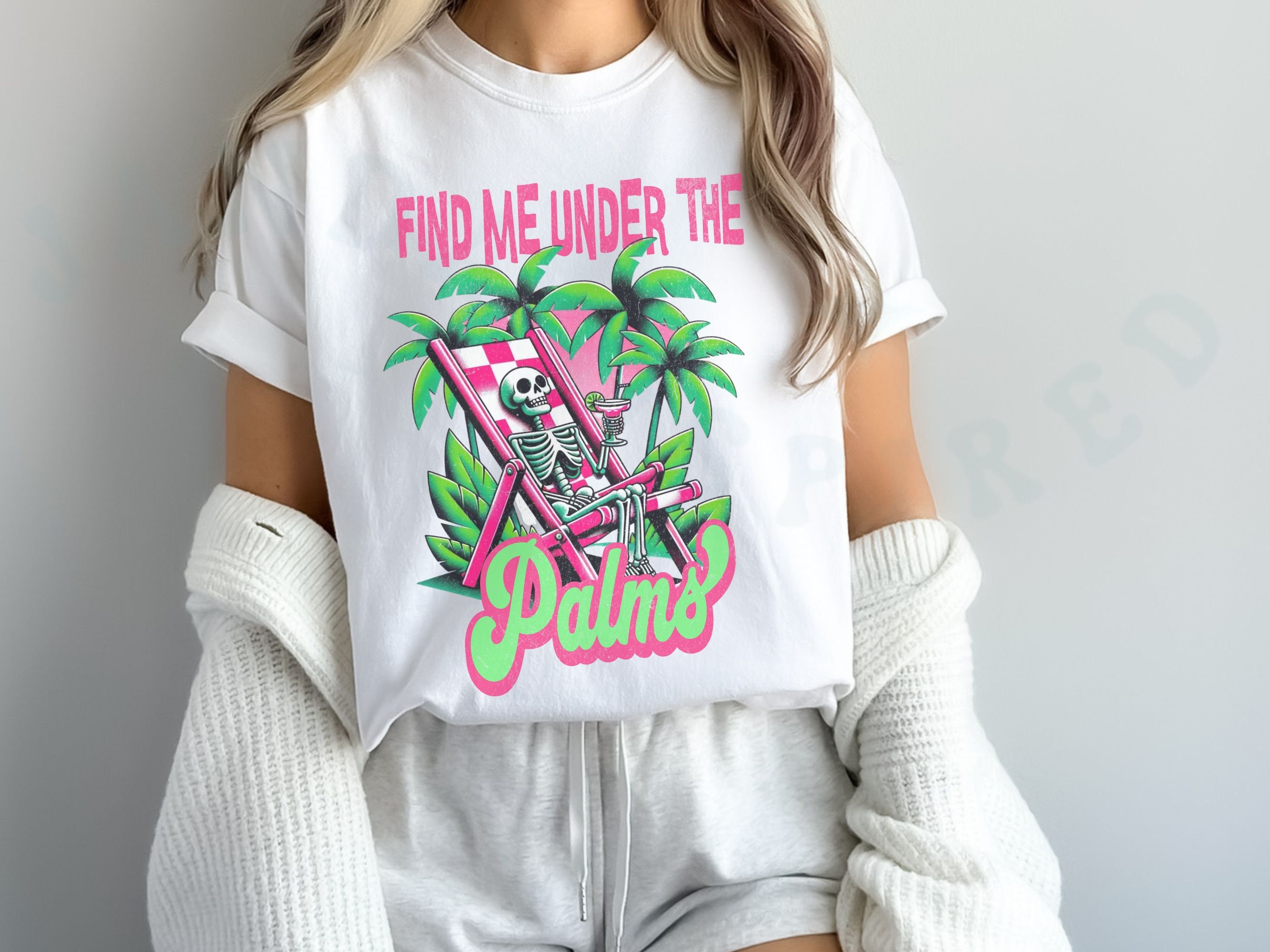 Skeleton Beach Summer Retro T-shirt Comfort Colors Find Me Under the ...