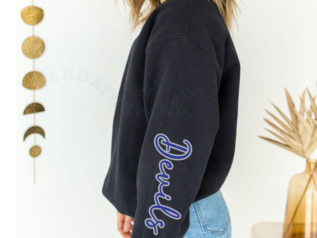 Custom Cursive Sleeve Text Word Sweatshirt Personal Statement ...