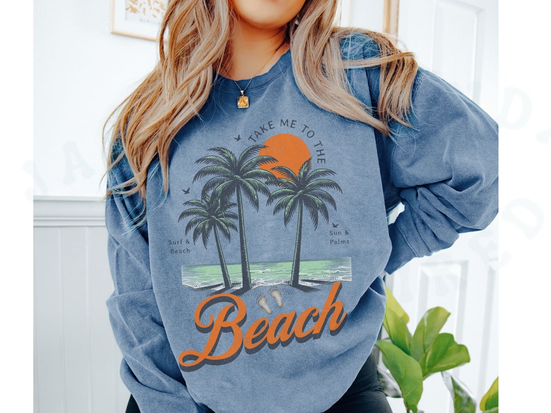 Beach Summer Coastal Sweatshirt Comfort Colors Lightweight Beachbound ...