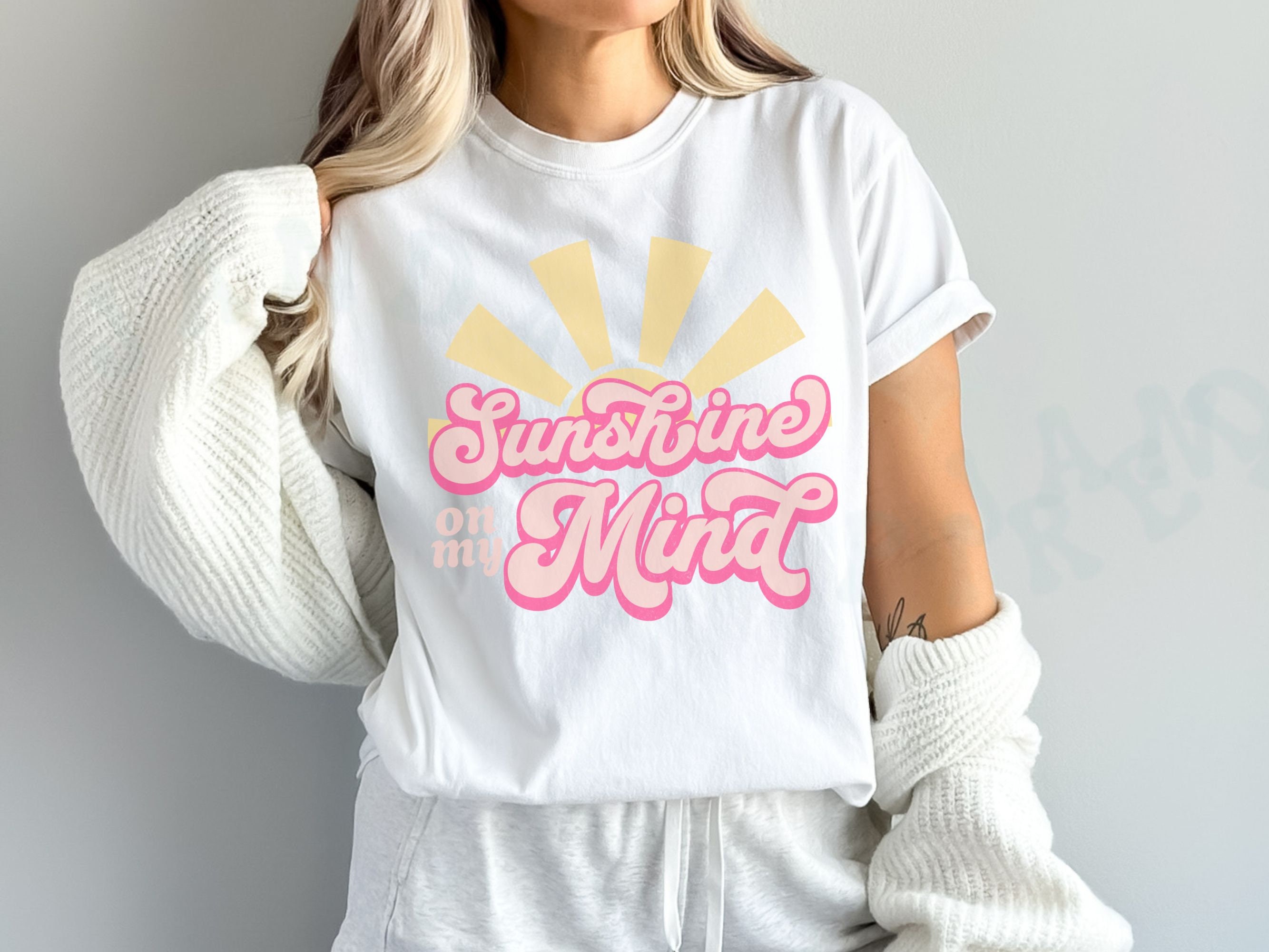 Sunshine on My Mind Shirt Retro Summer Beach Comfort Colors Tee Vintage ...